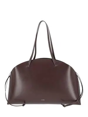 JIL SANDER Curve Shoulder Leather Bag - Brown
