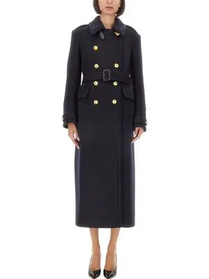 TOM FORD Double-breasted Virgin Wool Coat - Blue