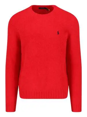 Polo Ralph Lauren Logo Crewneck Sweater - Red