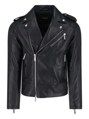 MAISON MARGIELA Cotton Biker Jacket Black