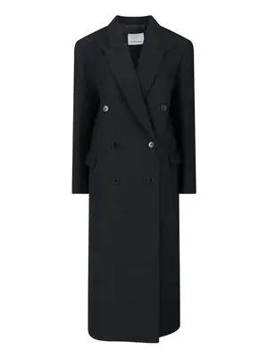 THE FRANKIE SHOP Jane Double-Breasted Coat Black