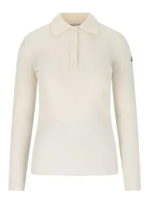 COURREGES Logo Ribbed Top - Cream