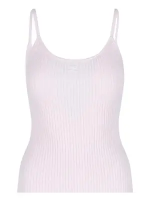 COURREGES Logo Ribbed Top - Pink