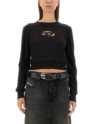 DIESEL Logo Embellished Top - Black