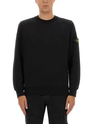 Stone Island Regular Fit Organic Cotton Sweatshirt - Black