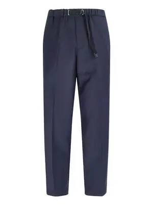 EUDON CHOI Wool Blend Straight Leg Trousers Blue