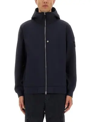 Stone Island Lightweight Hooded Jacket - Blue
