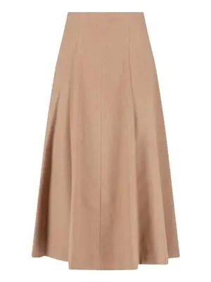 Ami Midi Skirt - Brown