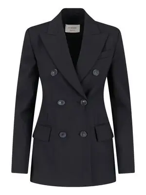 Tagliatore Double-breasted Virgin Wool Blazer - Black