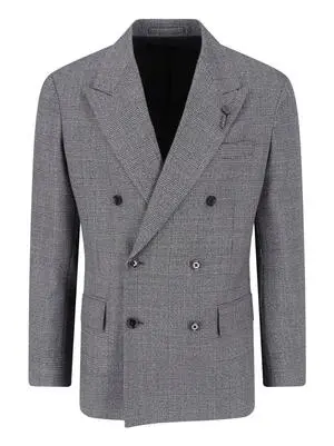 Comme Des Garçons Double-breasted Virgin Wool Blazer - Gray