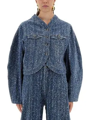 Remain Birger Christensen Round Sleeve Jacket - Blue