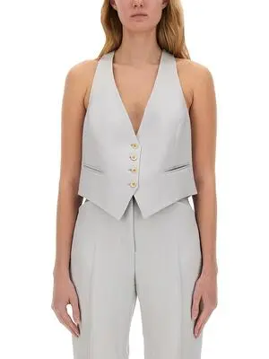 TOM FORD Barathea Silk Wool Vest - Grey