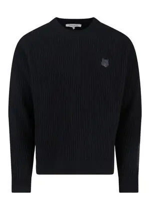 Maison Kitsuné Merino Wool Logo Sweater - Black