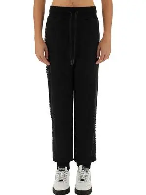 Versace Jogging Pants With Logo - Black