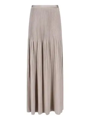 Giorgio Armani Pleated Maxi Skirt - Gray