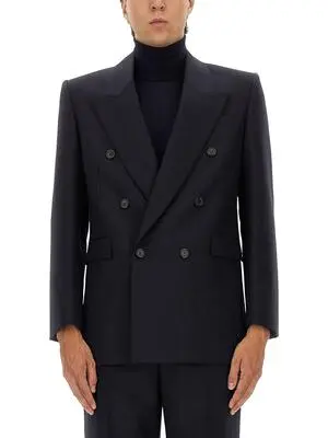 Saint Laurent Double-breasted Wool Jacket - Blue