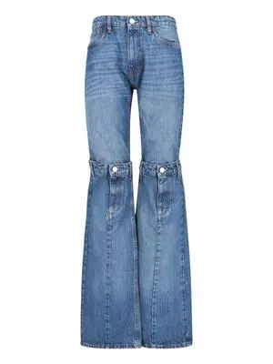 Coperni Open Knees Bootcut Jeans - Blue