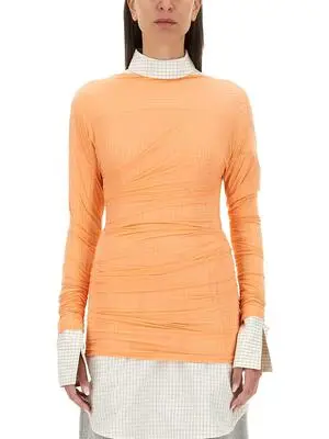 Dries Van Noten Tulle Top - Orange
