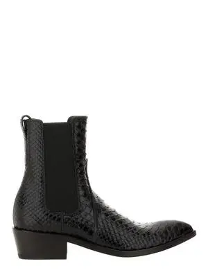 TOM FORD Leather Ankle Boots - Black