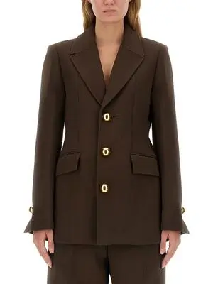 Ami Single-breasted Jacket - Brown