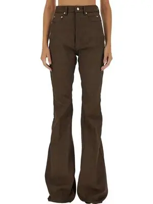 Rick Owens Boot-cut Denim Pants - Brown