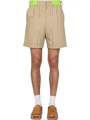 Palm Angels Side Band Bermuda Shorts - Beige