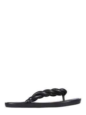 Red Valentino Leather Slide Sandals - Black
