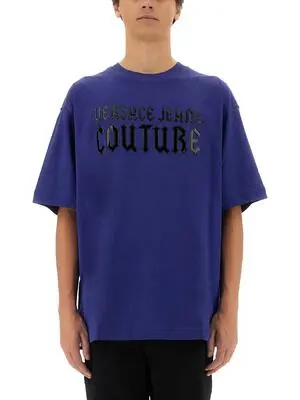 Versace Gothic Logo T-shirt - Blue