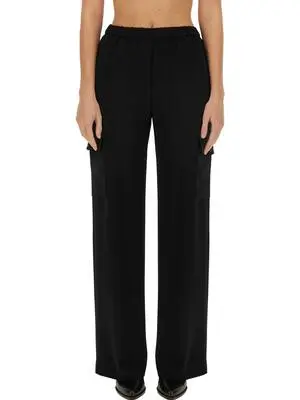 Aspesi Wide Leg Trousers With Pockets - Black