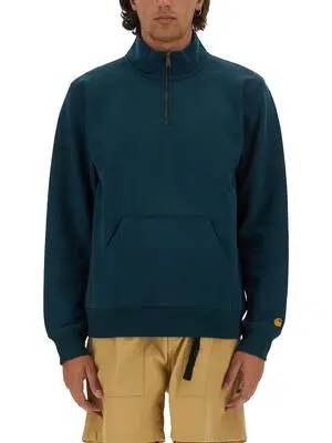 Carhartt Work In Progress Half Zip Sweatshirt - Blue