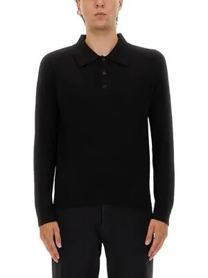 Saint Laurent Wool Polo - Black