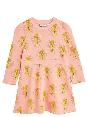 MINI RODINI Winter Flowers Printed Sweat Dress - Pink