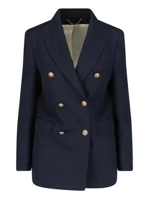 Golden Goose Double-breasted Blazer With Embossed Buttons - Blue