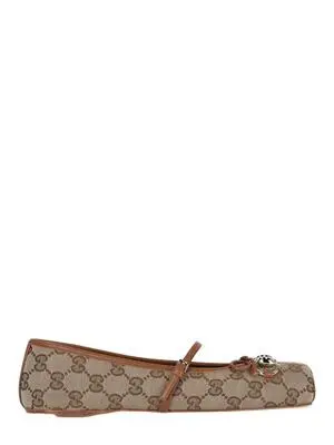 Gucci Ballet Flats With Clamp - Beige
