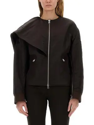 COURREGES Bow Neck Bomber Jacket - Brown