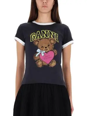 GANNI T-Shirt Charcoal