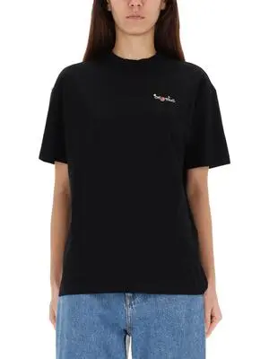 Off-White T-shirt With Logo - Black