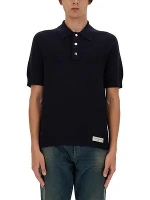 Balmain Merino Wool Polo Shirt - Blue