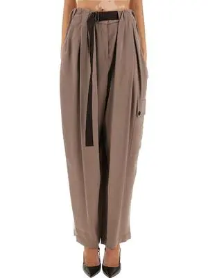 ALYSI Cargo Pants With Ruffled Effect - Brown