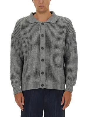 FAMILY FIRST Polo Cardigan - Grey