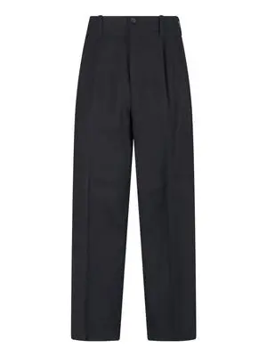Giorgio Armani Tailored Virgin Wool Trousers Black