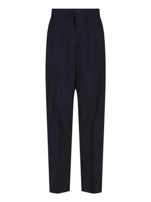 Giorgio Armani Tailored Virgin Wool Trousers - Blue