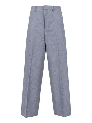 Giorgio Armani Tailored Virgin Wool Trousers Gray