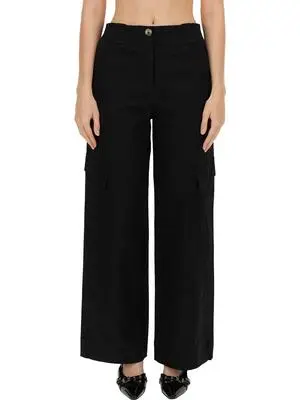 GANNI Herringbone Pants - Black