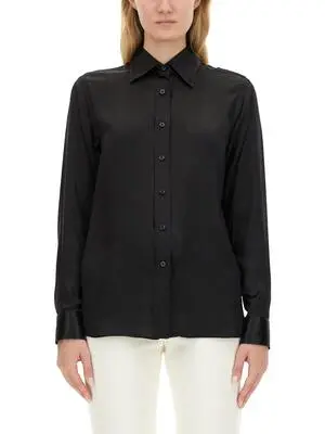 TOM FORD Silk Button-up Shirt - Black