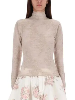 GANNI Alpaca Blend Sweater - Beige