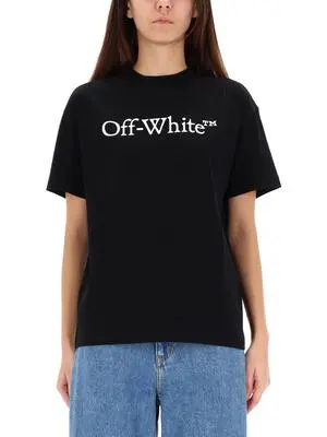 Off-White T-shirt With Logo - Black