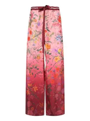 Gucci Silk Pants With Bow - Pink
