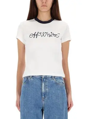 Off-White Embroidered Logo T-shirt - White