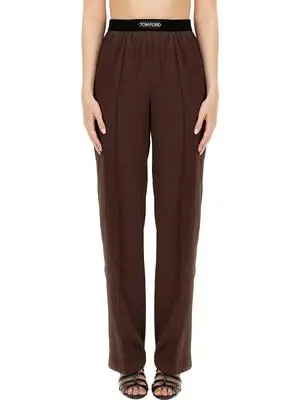 TOM FORD Satin Pants - Brown